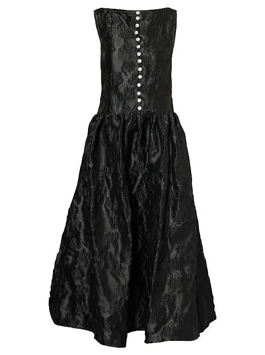 SISTER JANE Jacquard-print Woven Maxi Dress - Black