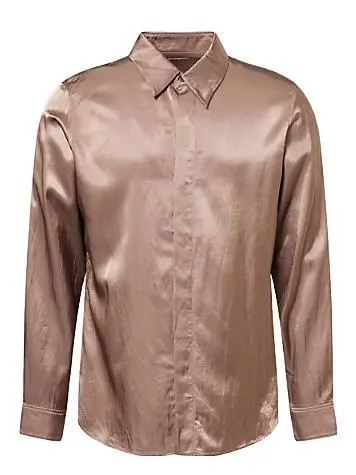 Dries Van Noten Carvies Classic-collar Satin Shirt - Old Rose