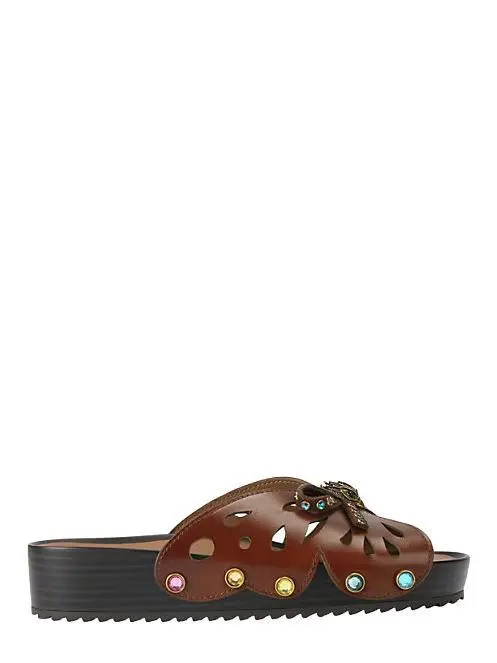 Kurt Geiger Boho Butterfly Leather Sandals - Brown
