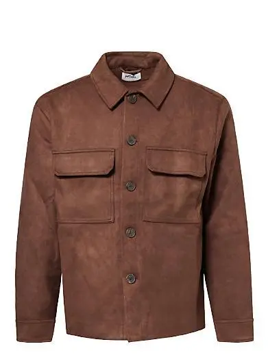 NOBL Hearn Regular-fit Faux-suede Jacket - Brown