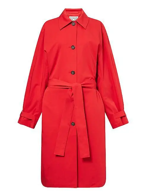 TOTEME Belted Cotton-poplin Trench Coat - Poppy