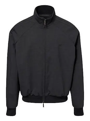 Emporio Armani Raglan-sleeves High-neck Stretch-woven Jacket - Dark Grey Melange