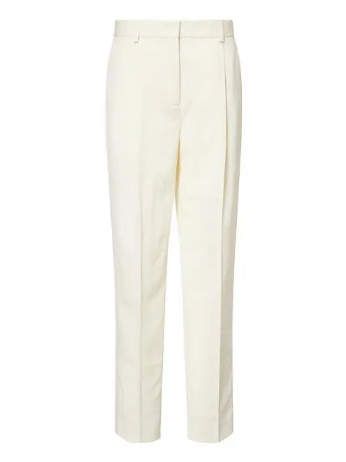 TOTEME Pleated Straight-leg Woven Trousers - Off-white