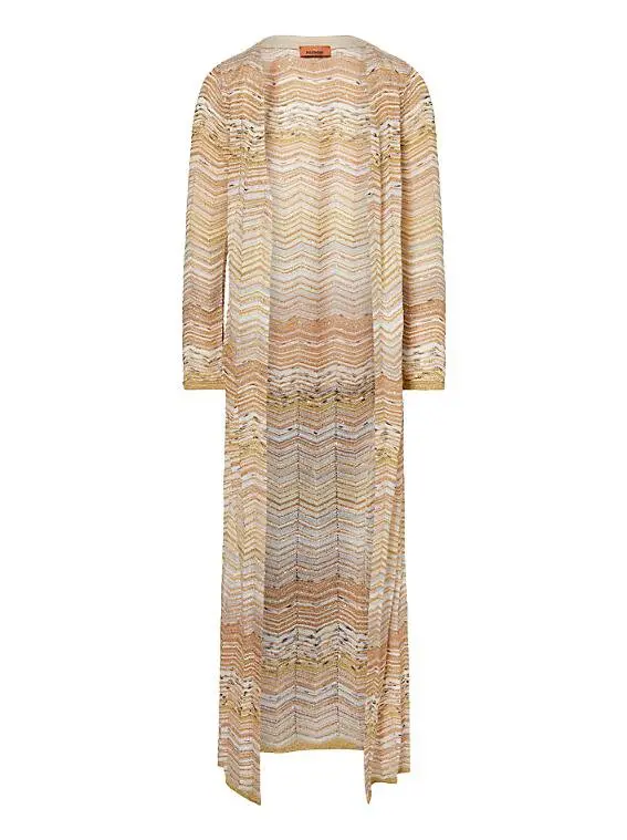 Missoni Sequinned Lamé Metallic-knit Maxi Cardigan - Light Gold