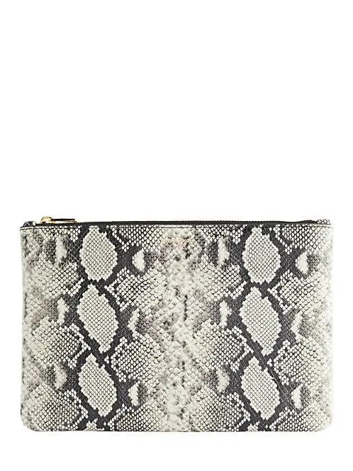 ANINE BING Elly Large -print Leather Pouch - Python