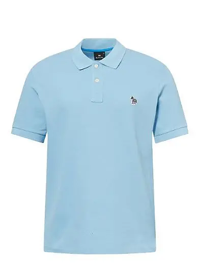 Paul Smith Zebra-embroidered Cotton Polo Shirt - Blue