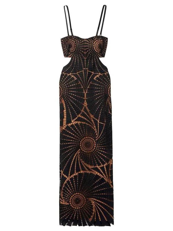 Simkhai Jamie Cutout Guipure Lace Maxi Dress - Black