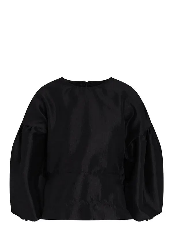 KIKA VARGAS Myrna Taffeta Top - Black