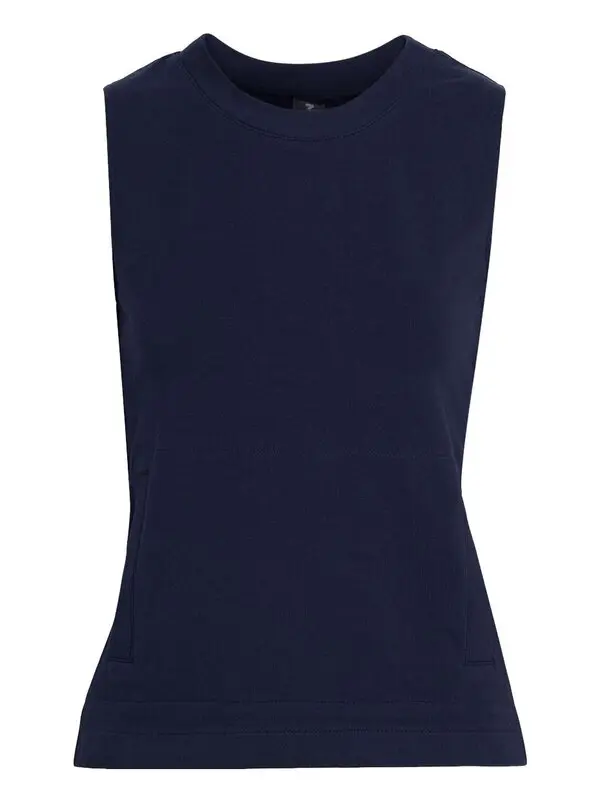 Norma Kamali French Cotton-blend Terry Top - Navy