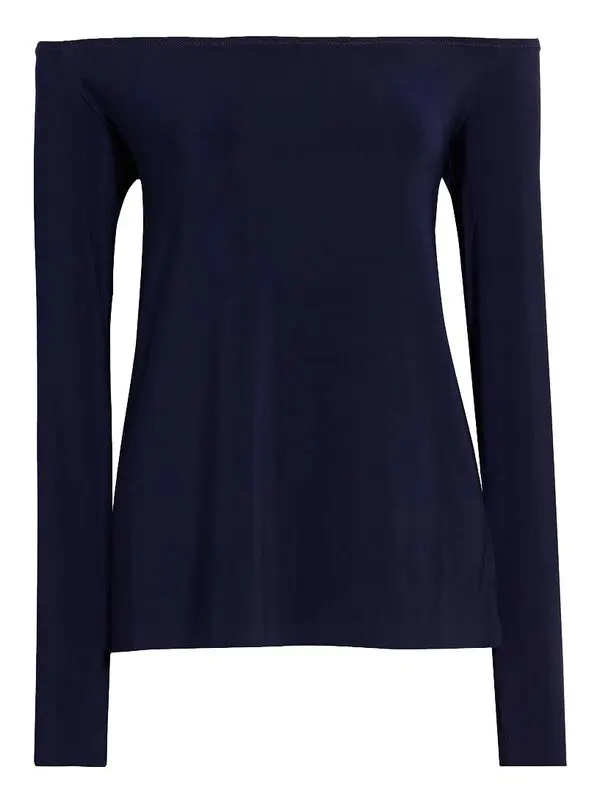 Norma Kamali Off-the-shoulder Stretch-jersey Top - Navy