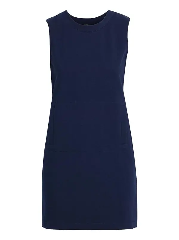Norma Kamali French Cotton-blend Terry Mini Dress - Navy