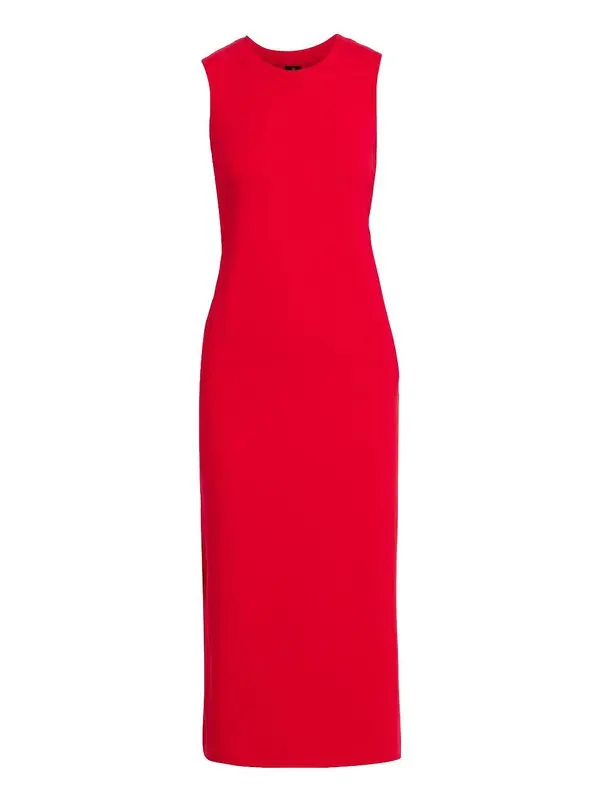 Norma Kamali French Cotton-blend Terry Midi Dress - Red