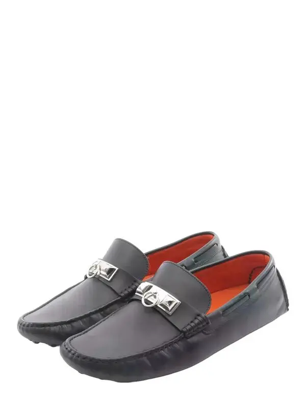 Hermès 2010s Leather Driving Moccasins - Black