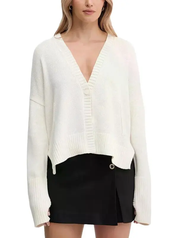 Armani Exchange V-neck Button Cardigan - White