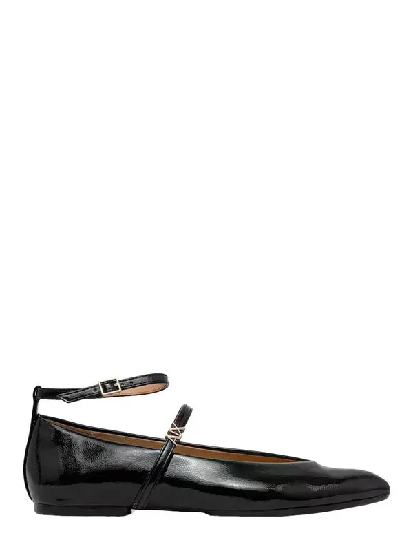 Armani Exchange Pointed Strap Ballet Flats - Black