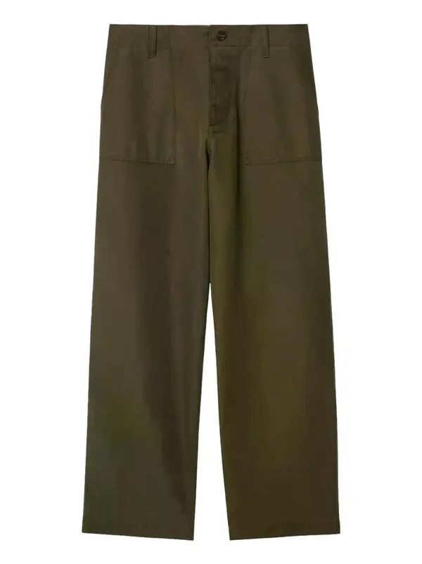Burberry Logo-embroidered Trousers - Green