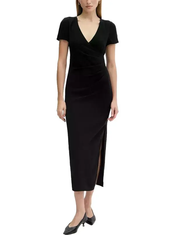 Armani Exchange V-neck Midi Dress - Black