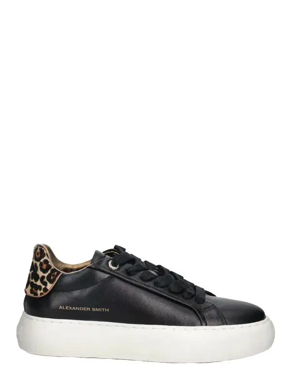 ALEXANDER SMITH Soho Leopard-print Platform Sneakers - Black