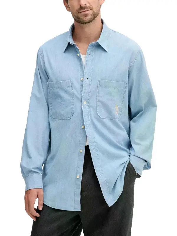 Armani Exchange Pocket Embroidered Shirt - Blue