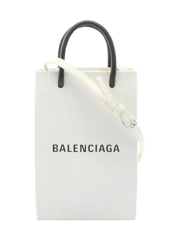 Balenciaga 2000s Leather Shoulder Bag - White