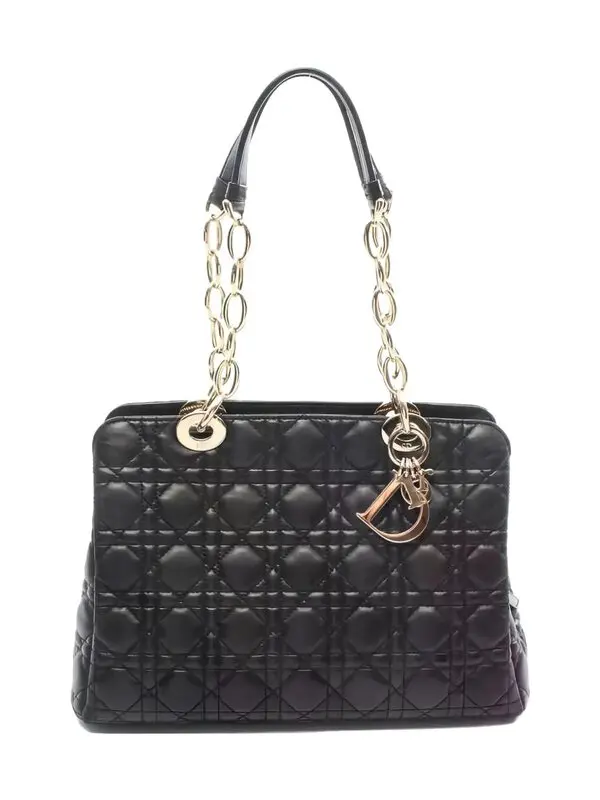 Dior Lady Cannage Chain Tote Bag - Black