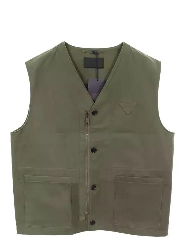 Prada Triangle-logo Gilet - Green