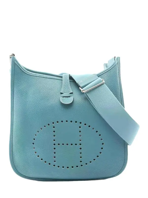 Hermès 2011 Pm Evelyn Iii Troyes Perforated Shoulder Bag - Blue