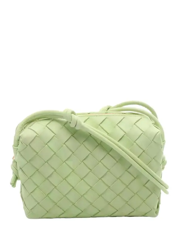 Bottega Veneta 2010s Loop Intrecciato Leather Shoulder Bag - Green
