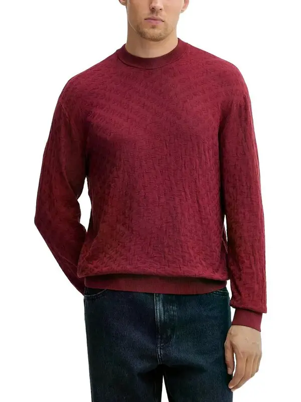 Armani Exchange Patterned Crew-neck Sweater - Red