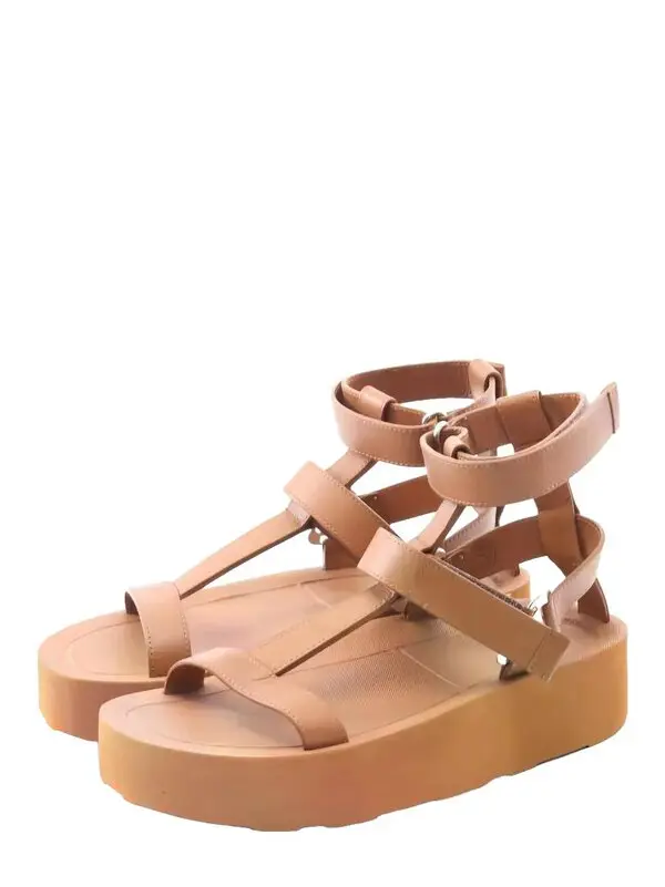 Hermès 2020 Enid Leather Sandals - Brown