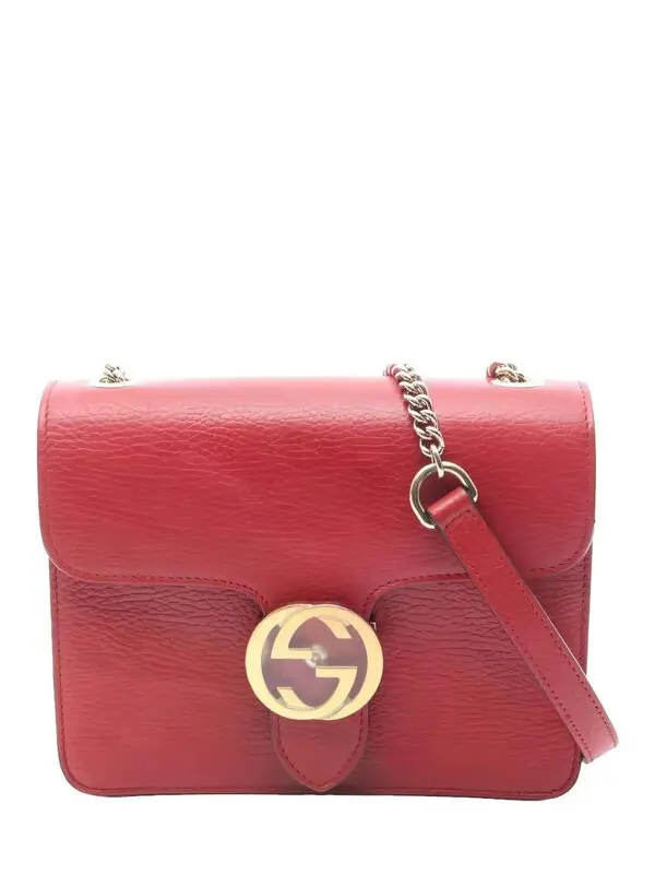 Gucci Leather Shoulder Bag - Red