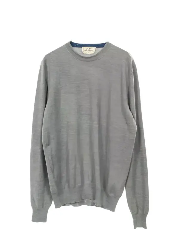 Hermès Crew-neck Knit Top - Grey