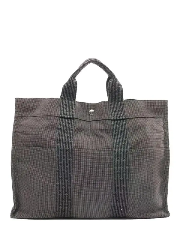 Hermès 1990s Nylon Canvas Tote Bag - Grey