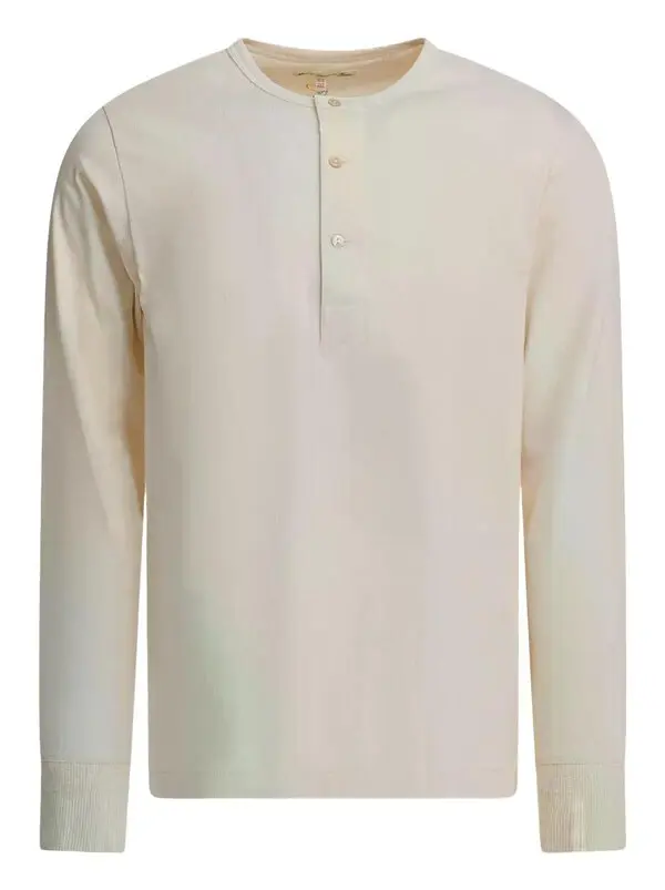 MERZ B. SCHWANEN Button-up Long-sleeve T-shirt - Neutrals