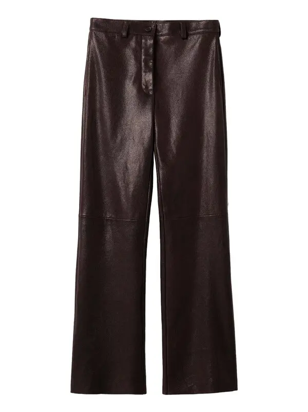 Miu Miu Leather Pants - Dark Brown