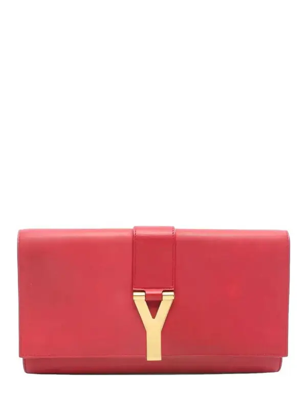 Saint Laurent 2000s Y Chyc Leather Clutch Bag - Red