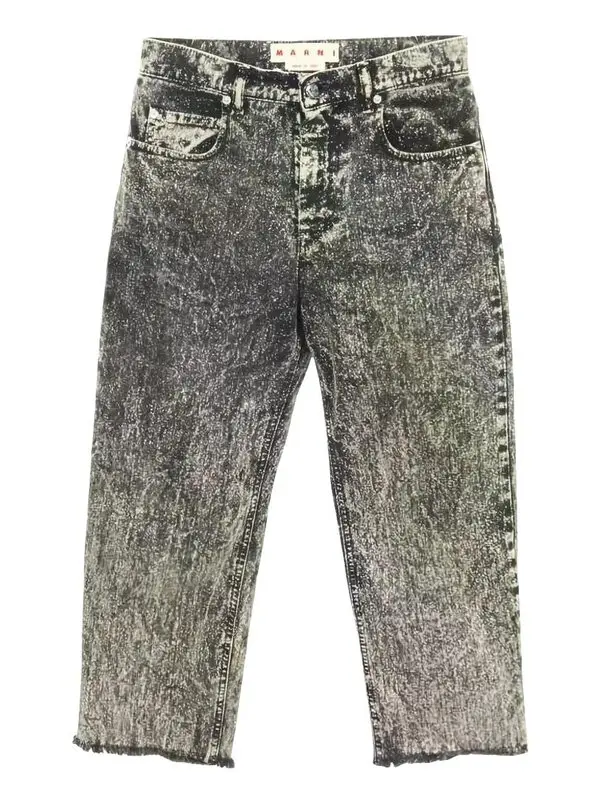 Marni 2010s Denim Pants With Frayed Hem - Grey
