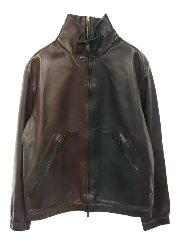 Fendi 2010s Bicolor Leather Jacket - Black