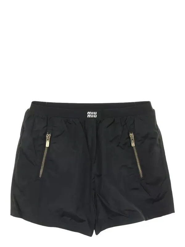 Miu Miu 2020s Logo Short Trousers - Black