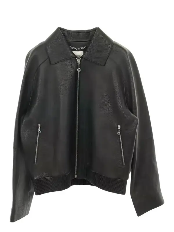 Hermès Leather Bomber Jacket - Black