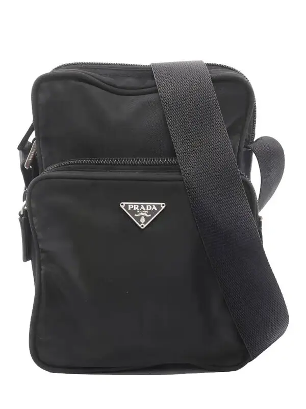 Prada 2000s Logo Shoulder Bag - Black