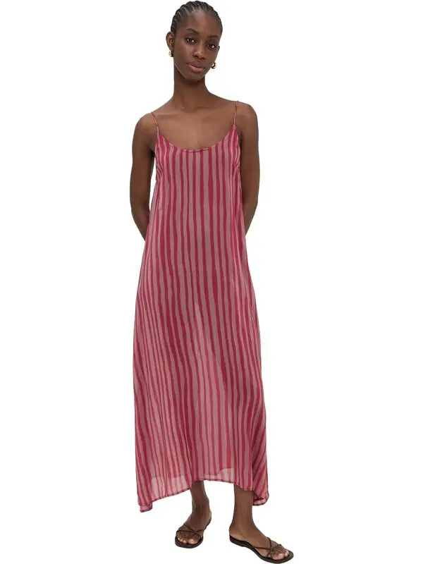 Natalie Martin Heather Maxi Dress - Petite Stripe Rhubarb