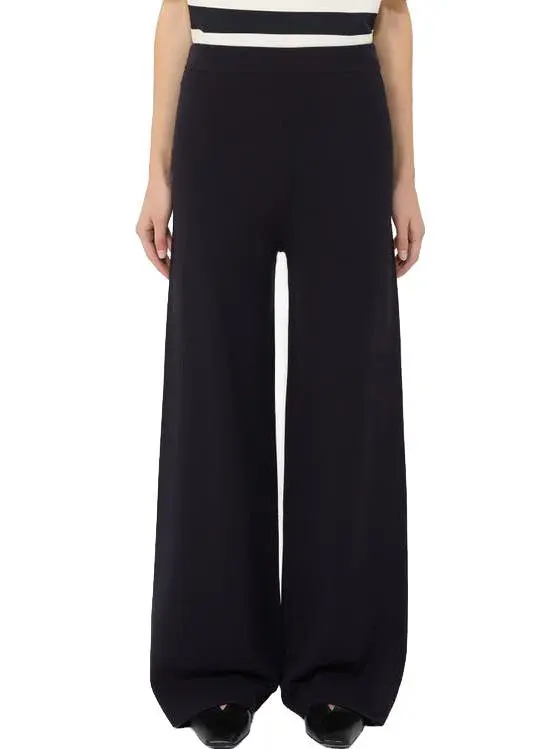 MM BY MAX MARA Rum Wide-leg Knit Trousers - Midnight Blue