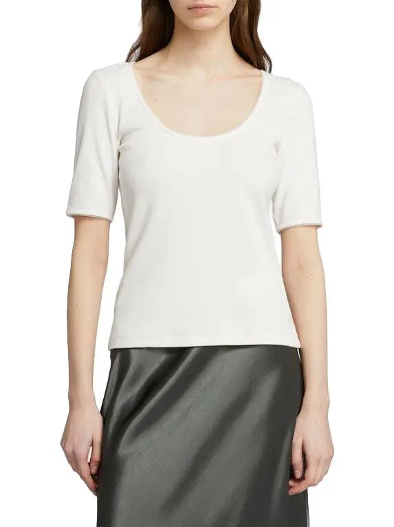 MM BY MAX MARA Scoop Neck Top - White