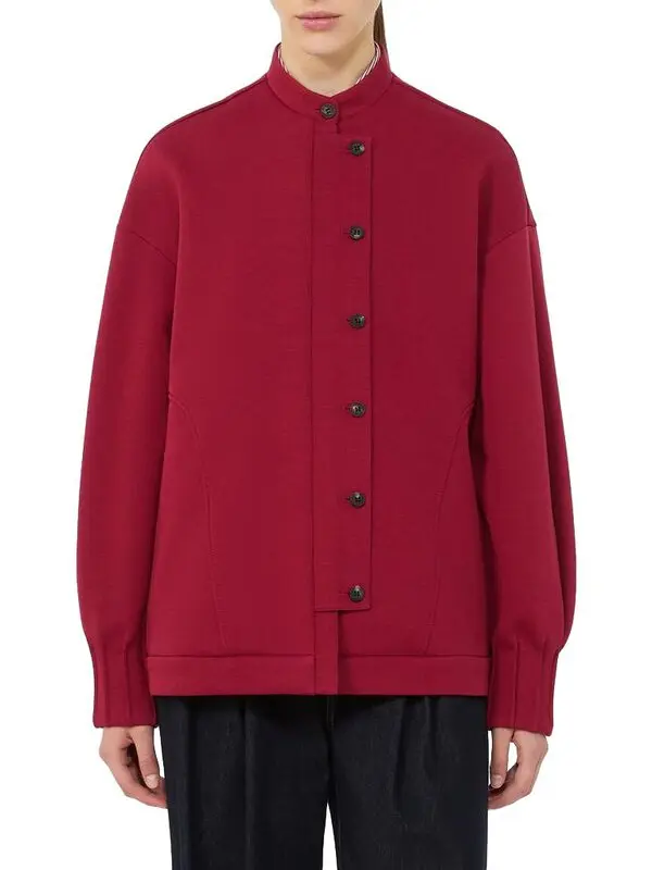 MM BY MAX MARA Aceto Cotton-blend Jacket - Dark Red