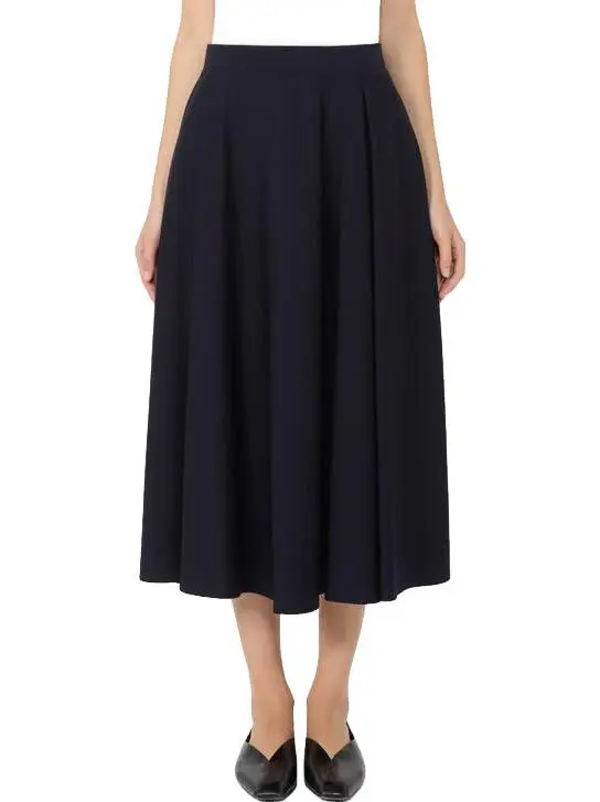 MM BY MAX MARA Aquila Pleated Jersey Midi Skirt - Navy