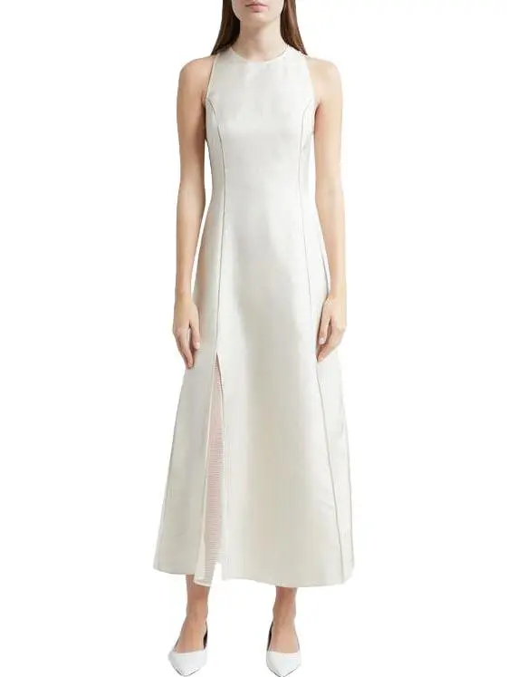 Loulou De Saison Iraka Silk Twill Midi Dress - Ivory