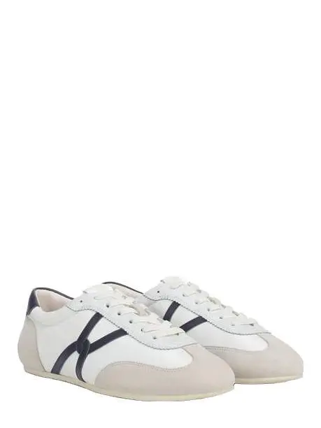 Veronica Beard Riviera Lace-up Sneakers - Coconut/navy