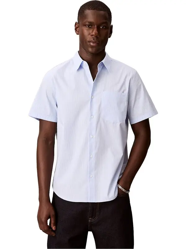 Calvin Klein Cotton Stretch Slim Stripe Button-down Shirt - Windsurfer