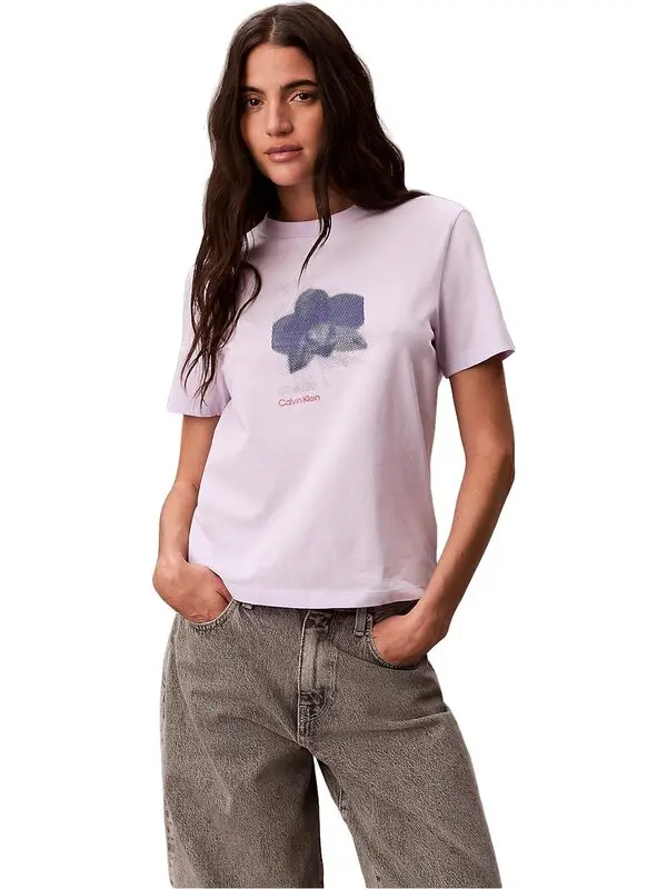 Calvin Klein Blur Floral Graphic Classic T-shirt - Island Lilac